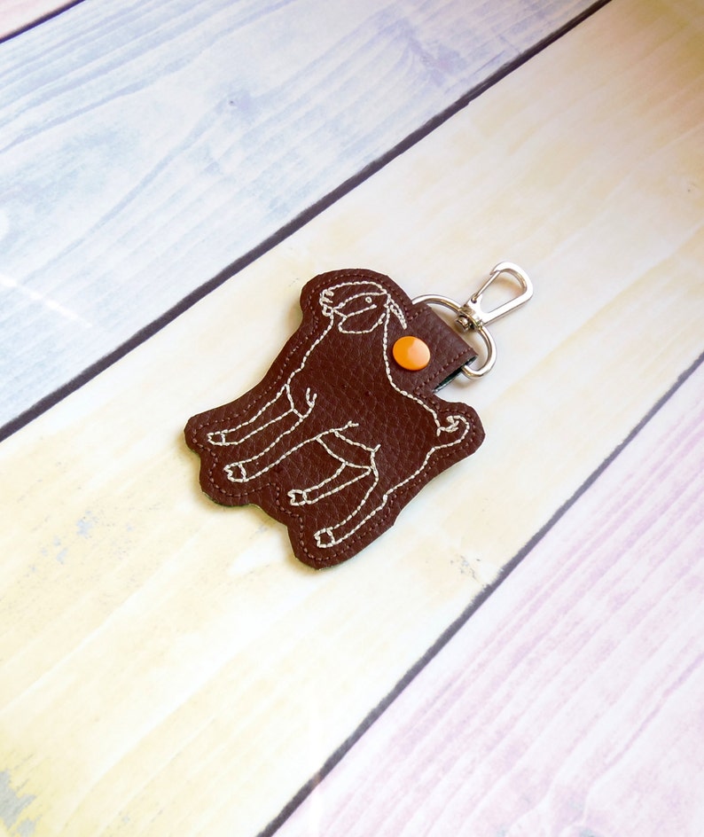 Goat Key Fob snap tab machine embroidery design ITH. Goat | Etsy