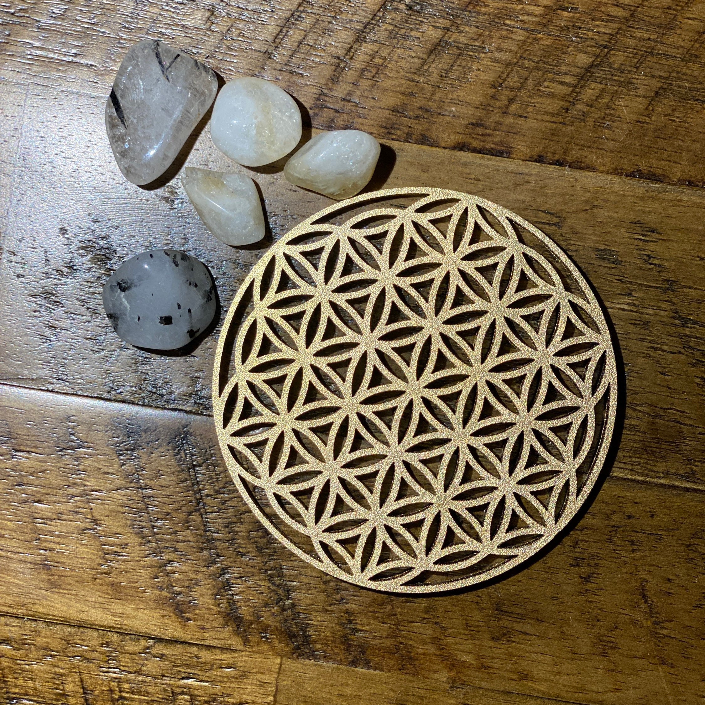 Crystal Grid Flower of Life Gold Flower of Life Crystal Grid - Etsy