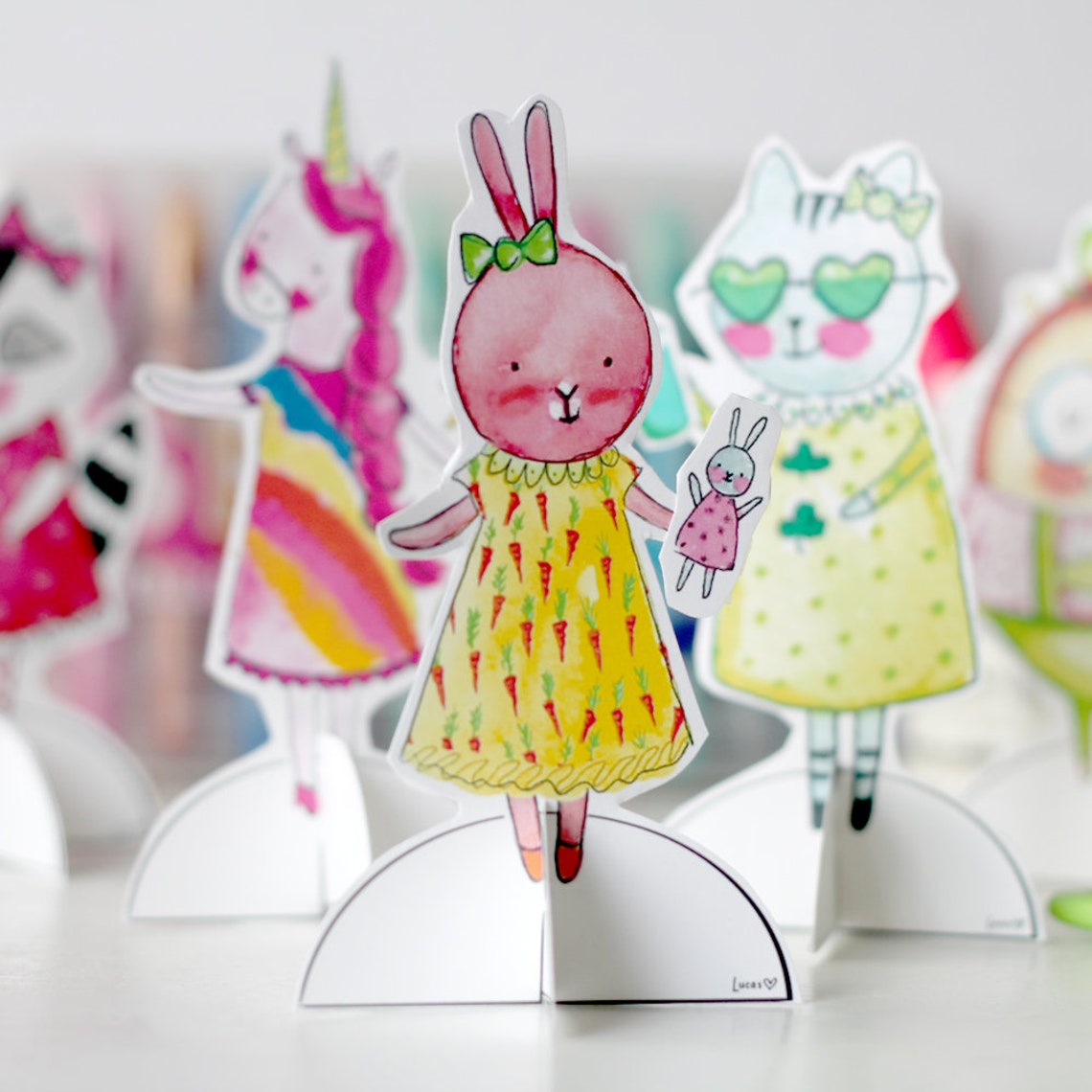 Easter Bunny Paper Doll Printable Dressed Doll of Pinecone | Etsy