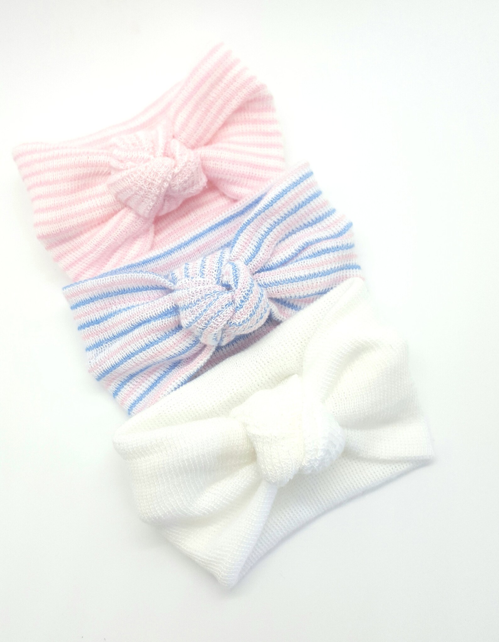 Hospital Newborn Headbands, Set of 3 Wide Band Headbands, Newborn's ...