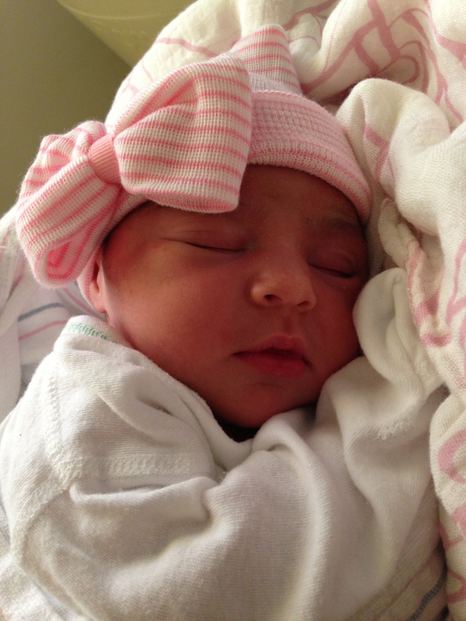 Pink and White Hospital Newborn Beanie With Matching - Etsy