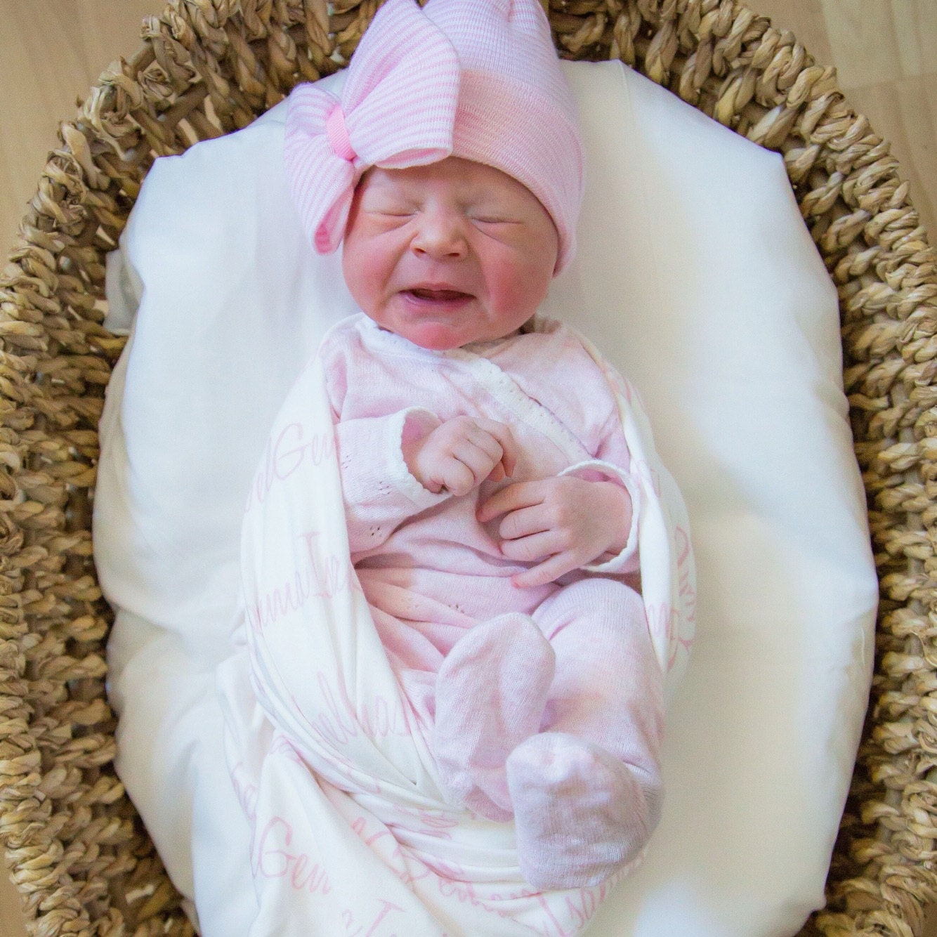 Personalized Gift Set. Newborn Hospital Hat (round Top/double Ply) and ...