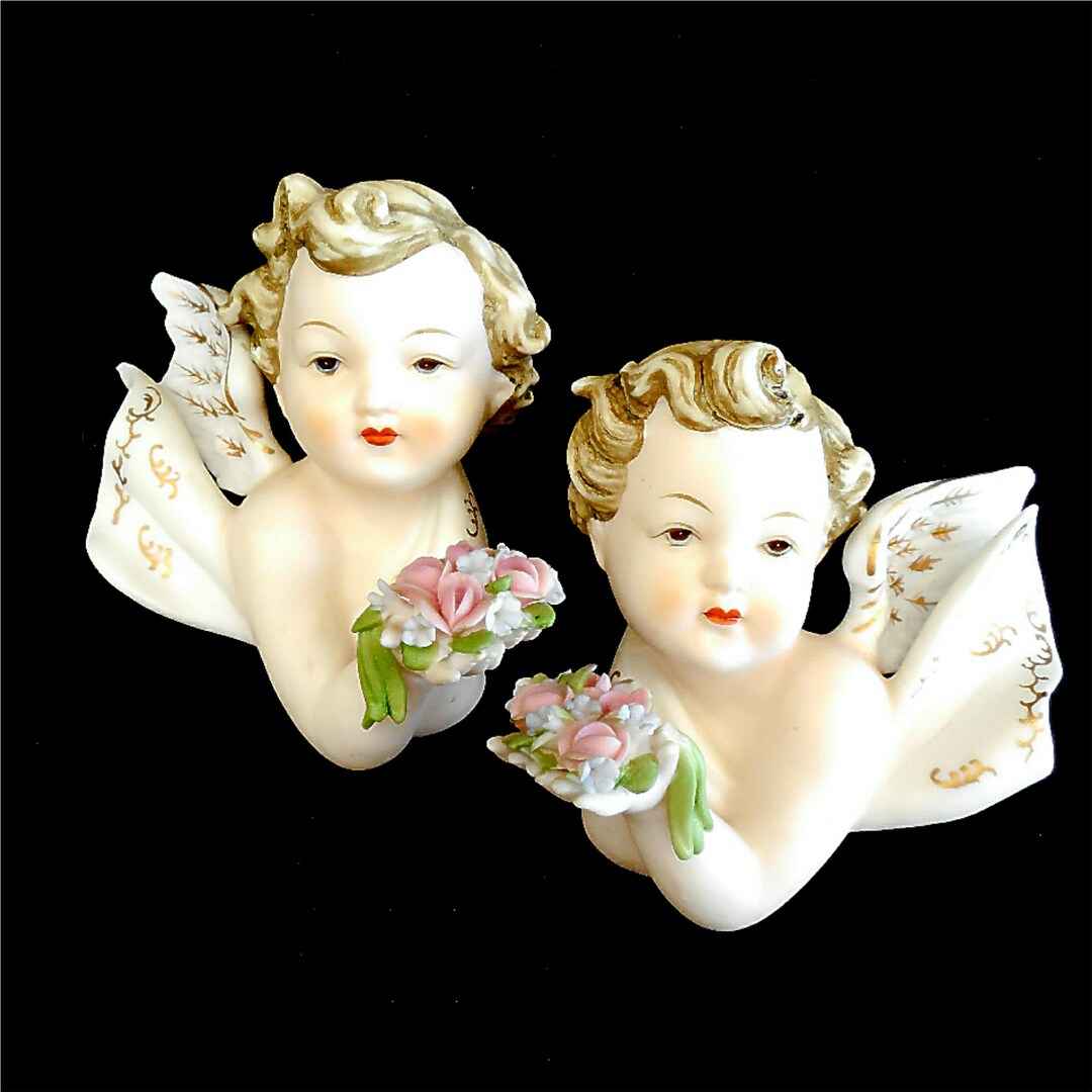 Vintage LEFTON Wall Angels KW6417 Cherub Plaques - Etsy