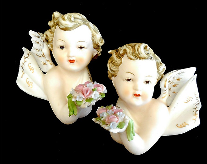 Vintage LEFTON Wall Angels KW6417 Cherub Plaques - Etsy
