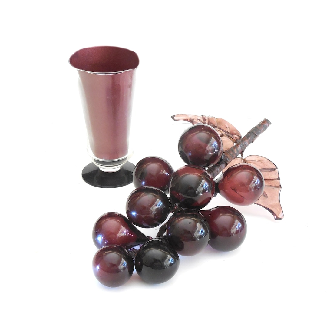 Vintage Purple Glass Grape Cluster Large 9 Murano Style Fruit Bunch - Etsy