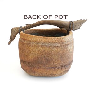 Vintage Rustic Stoneware Pot With Wood Handle Unique Studio Pottery - Etsy