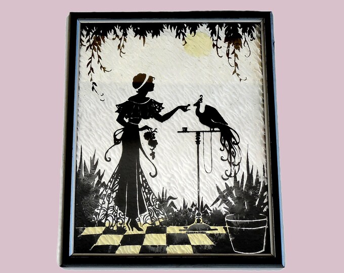 Reverse Silhouette Painting W Foil Background 1930s Deltex Products ...