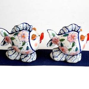 Blue Sky Clayworks Kissing Fish Salt Pepper Shaker Set Ceramic Excel ...