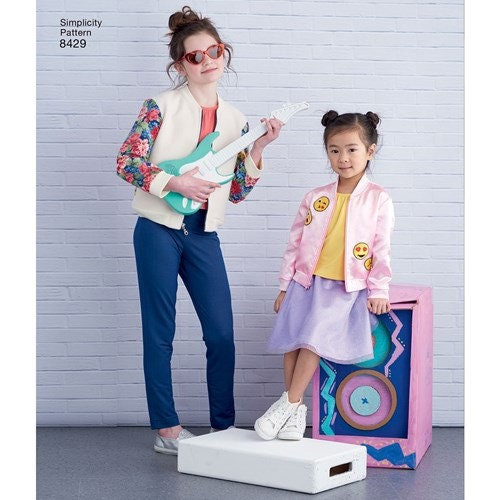 Simplicity Pattern 8429 Child's/girls' Bomber Jacket, Skirt, Leggings ...