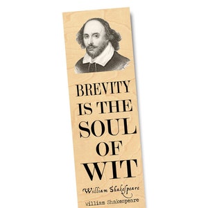 William Shakespeare Wood Bookmark - Eco Friendly - Literary Gift ...
