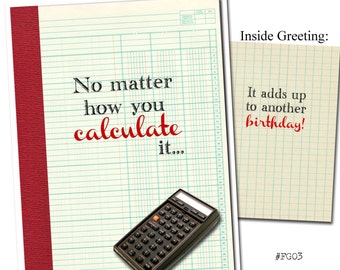 Math birthday card | Etsy