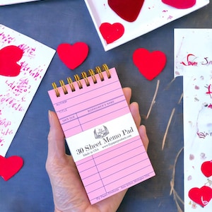 Pink Library Card 30 Sheet Memo Pad- Gifts for Librairans - Valentine ...