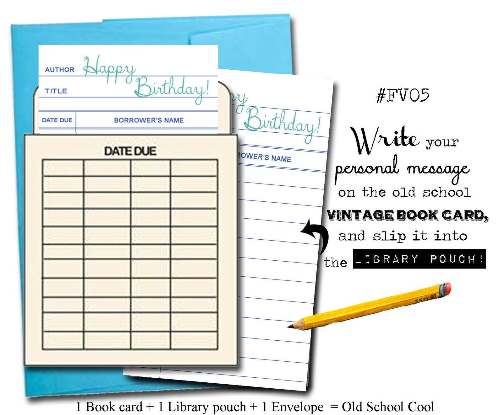 Happy Birthday Book Themed Greeting Card With a Vintage | Etsy