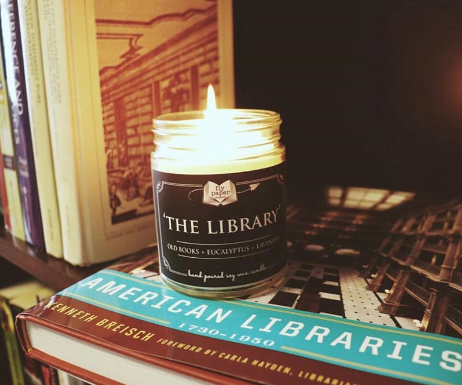 The Library Soy Candle Old Books Eucalyptus Lavender as - Etsy