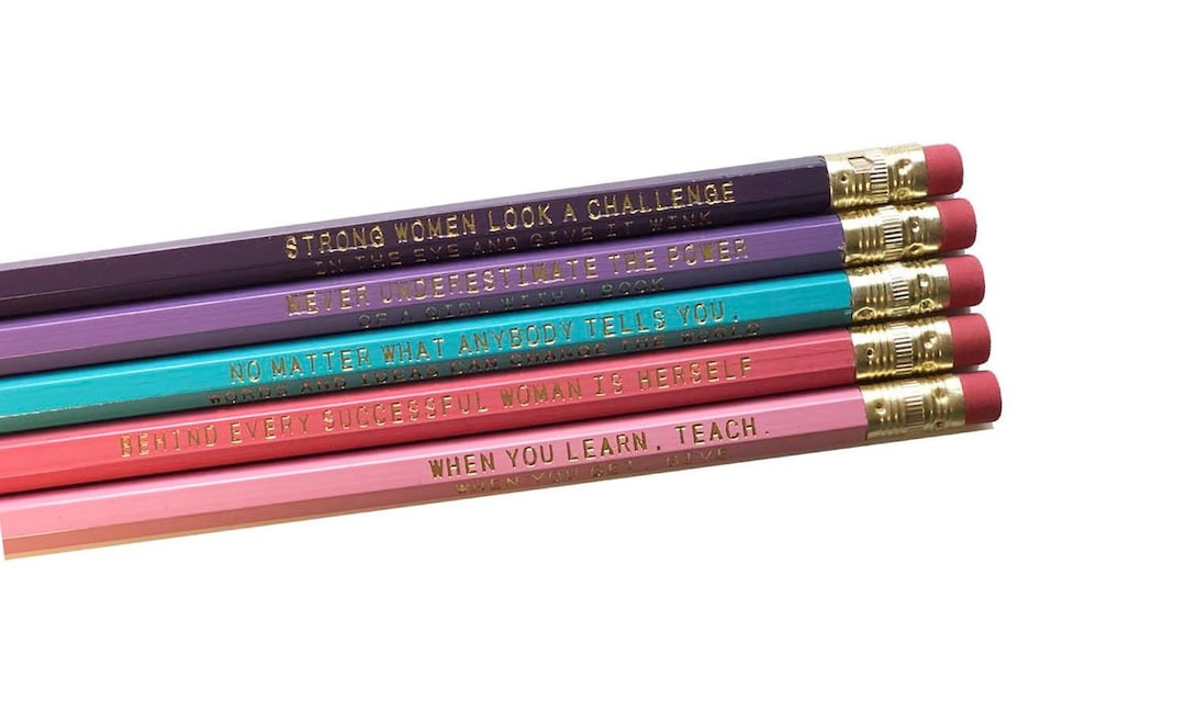 Strong Women Motivational Pencil Set -gifts for Teachers, Aspiring ...