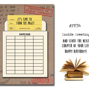 It's Time to Turn the Page! Book Themed Birthday Card With a Vintage ...