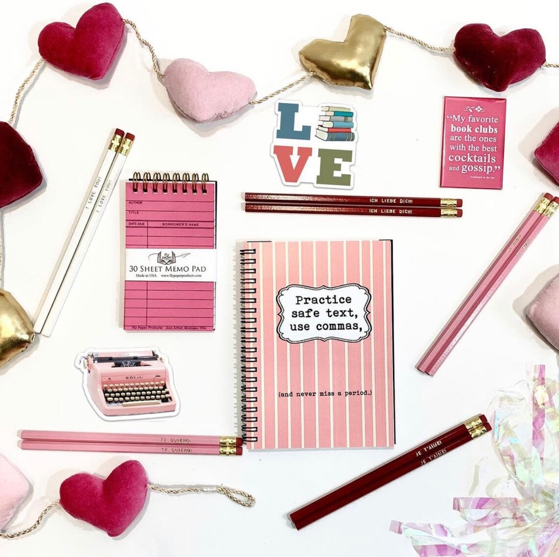 Pink Library Card 30 Sheet Memo Pad Gifts for Librairans - Etsy