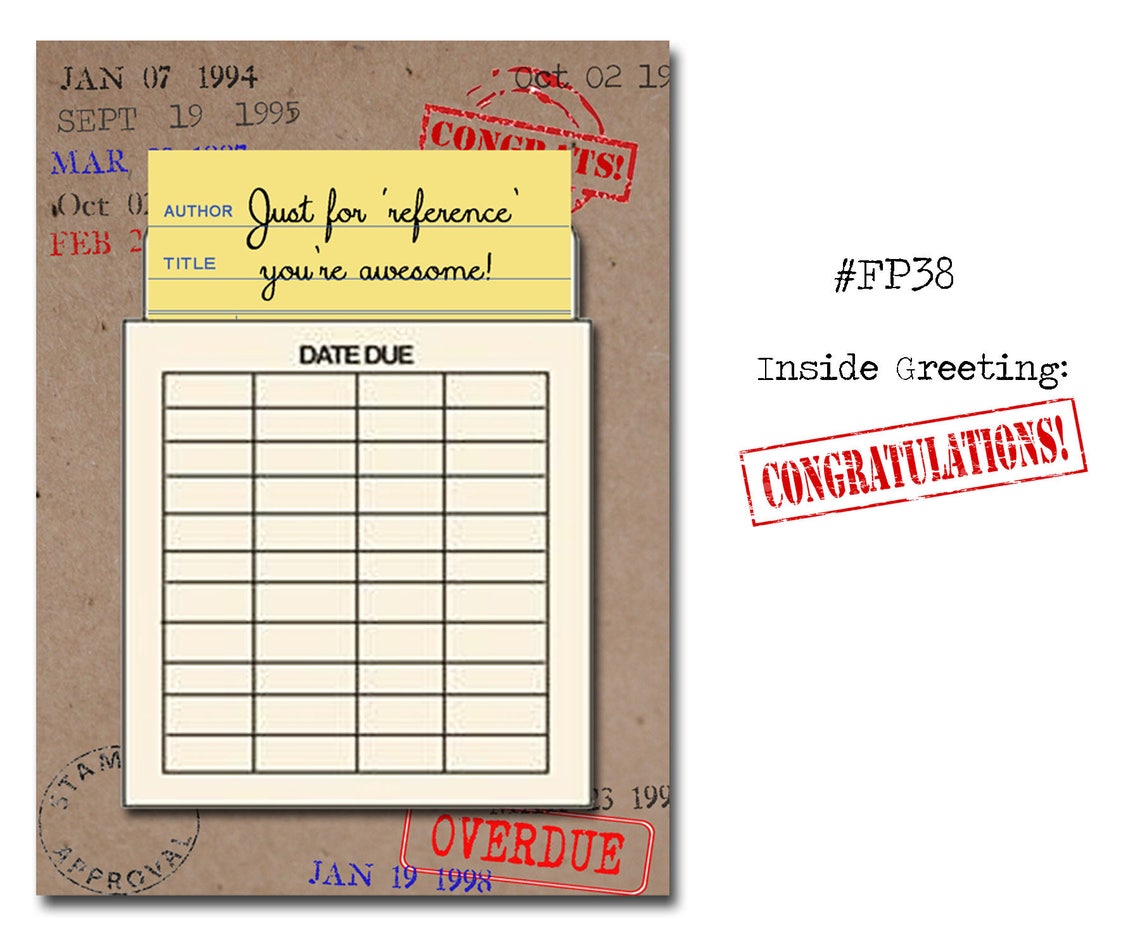 Just for Reference, You're Awesome! Book Themed Congratulations Card - Etsy