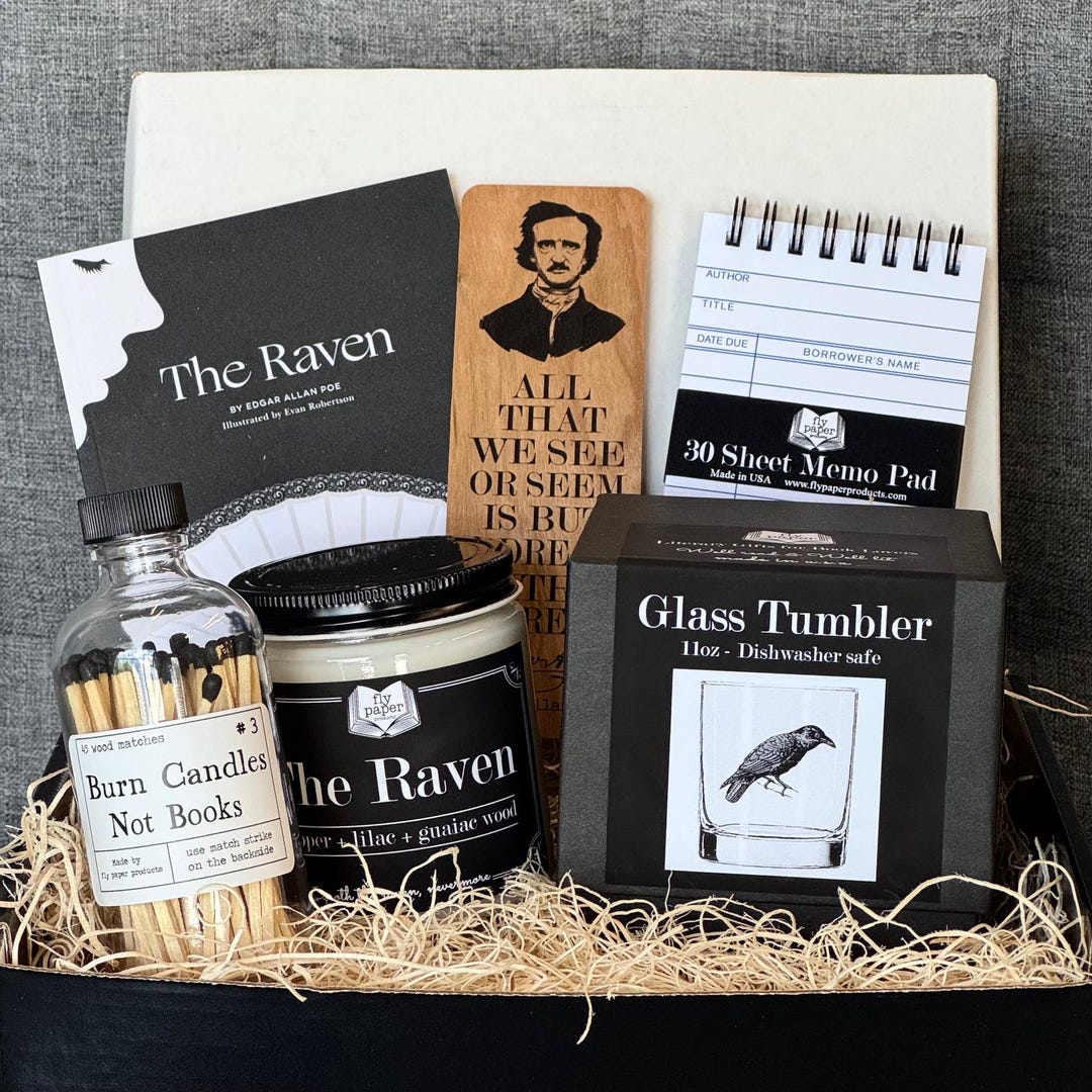 The Raven Boxed Gift Set With Edgar Allan Poe's 'the Raven' Book - Etsy