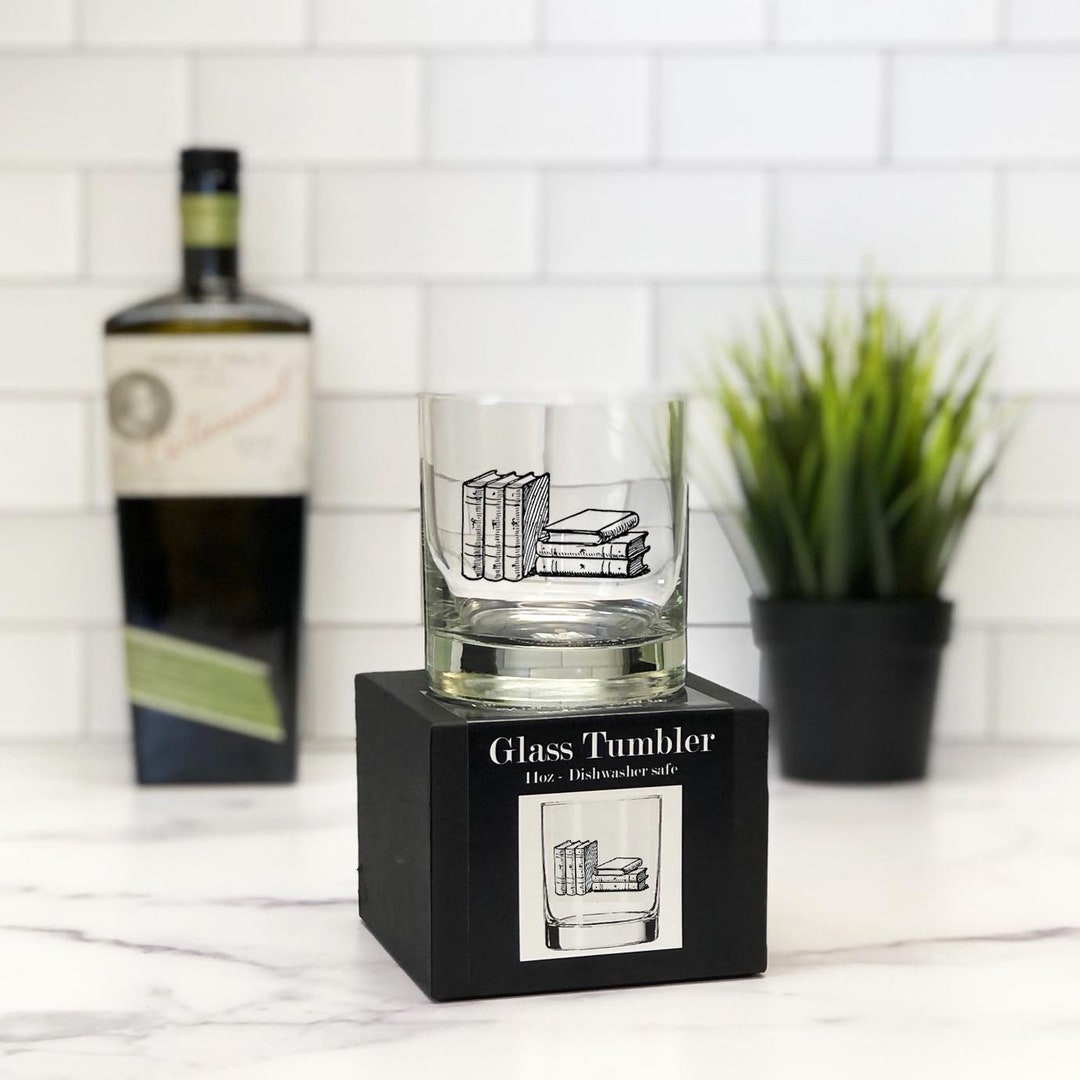 Stack of Books Glass Tumbler: Literary Gift for Book Lovers - Etsy