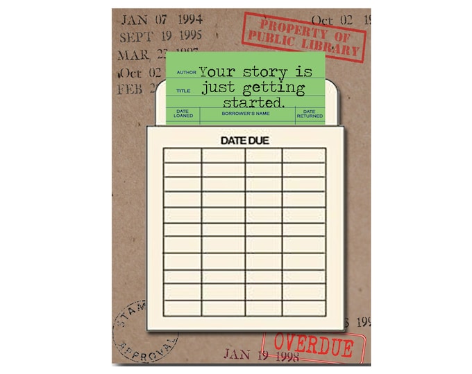Your Story is Just Getting Started. Book Themed Card With a Vintage ...
