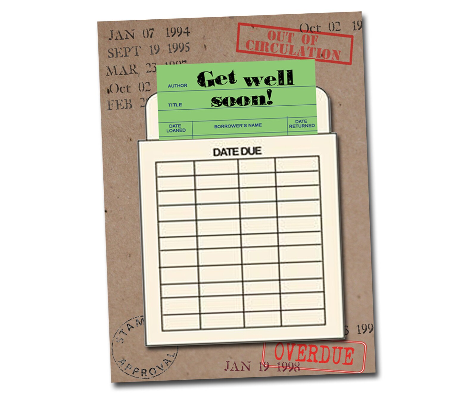 Get Well Soon Book Themed Card With a Vintage Book Card and - Etsy