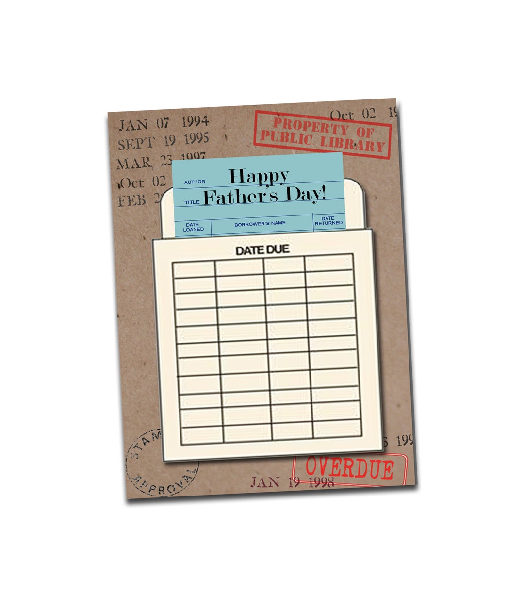 Happy Fathers Day! - Book Themed Card With a Vintage Book Card and ...