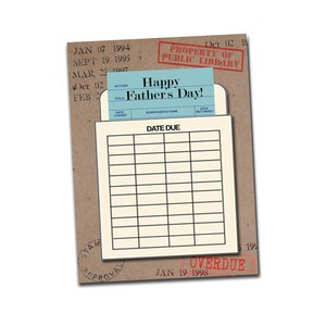 Happy Fathers Day! - Book Themed Card With a Vintage Book Card and ...