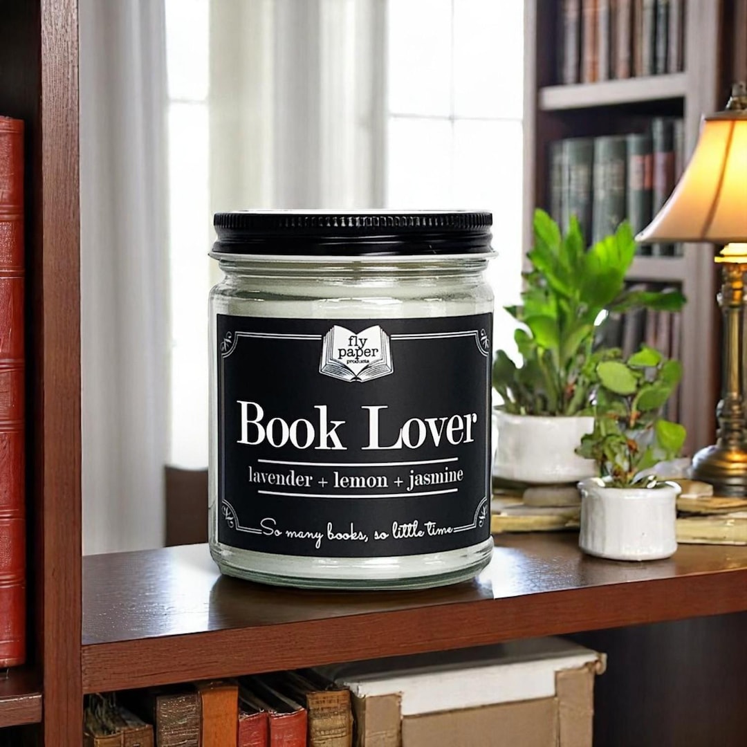 Book Lover 9oz Glass Soy Candle - Lavender + Lemon + Jasmine - Etsy