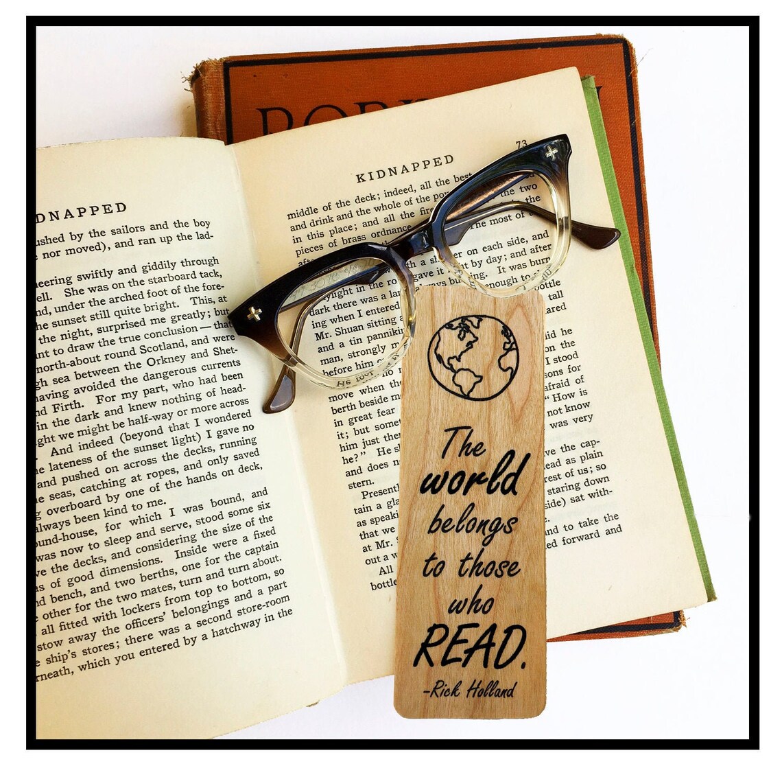The World Belongs to Those Who Read. Wooden Cherry Bookmark - Etsy