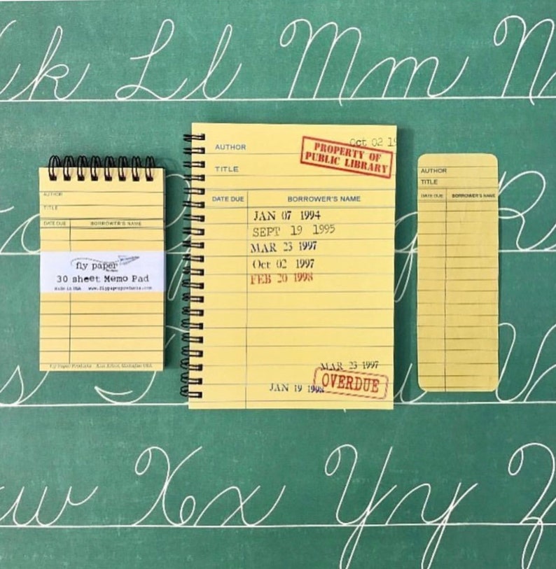 Library Card 80 page Note Book Book Lover Gifts Literary | Etsy