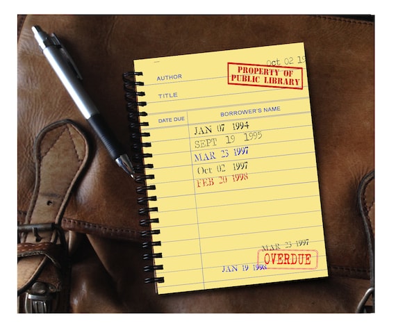 Library Card 80 Page Note Book Book Lover Gifts Literary | Etsy