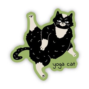 Yoga Cat - 3" Vinyl Sticker Laptop Decal - Water Bottle Sticker - Book ...