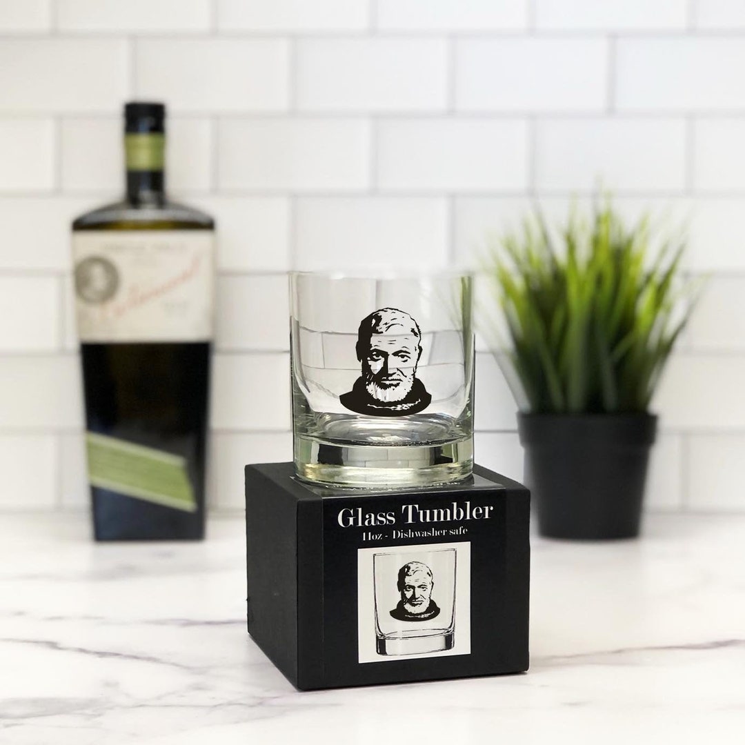 Ernest Hemingway 11oz Glass Tumbler - Rocks Glass - Gifts for Book ...
