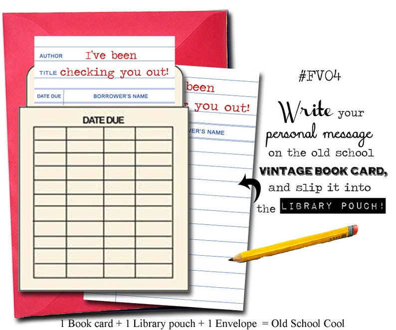 Book Card Valentine – "i've Been Checking You Out!" With Library Pocket ...