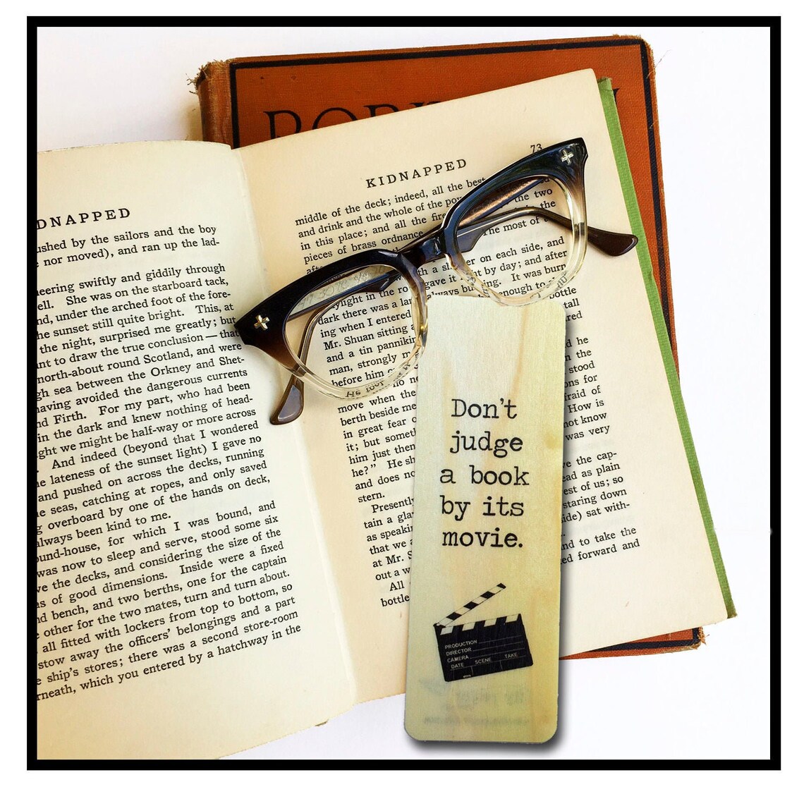 Don't Judge a Book by Its Movie. Wooden Poplar Bookmark | Etsy