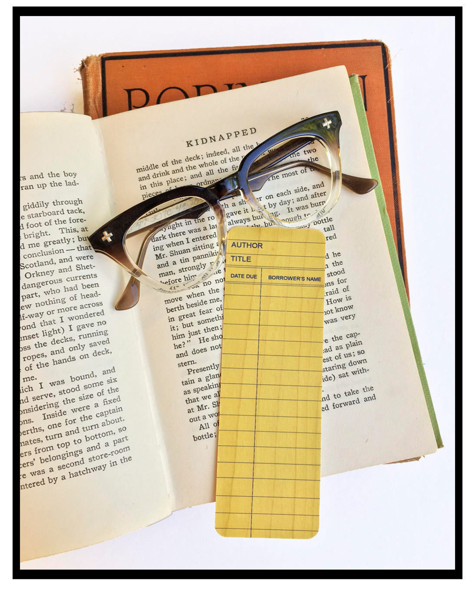 Set of 4 Library Card Wooden Bookmarks Literary Gift Library | Etsy