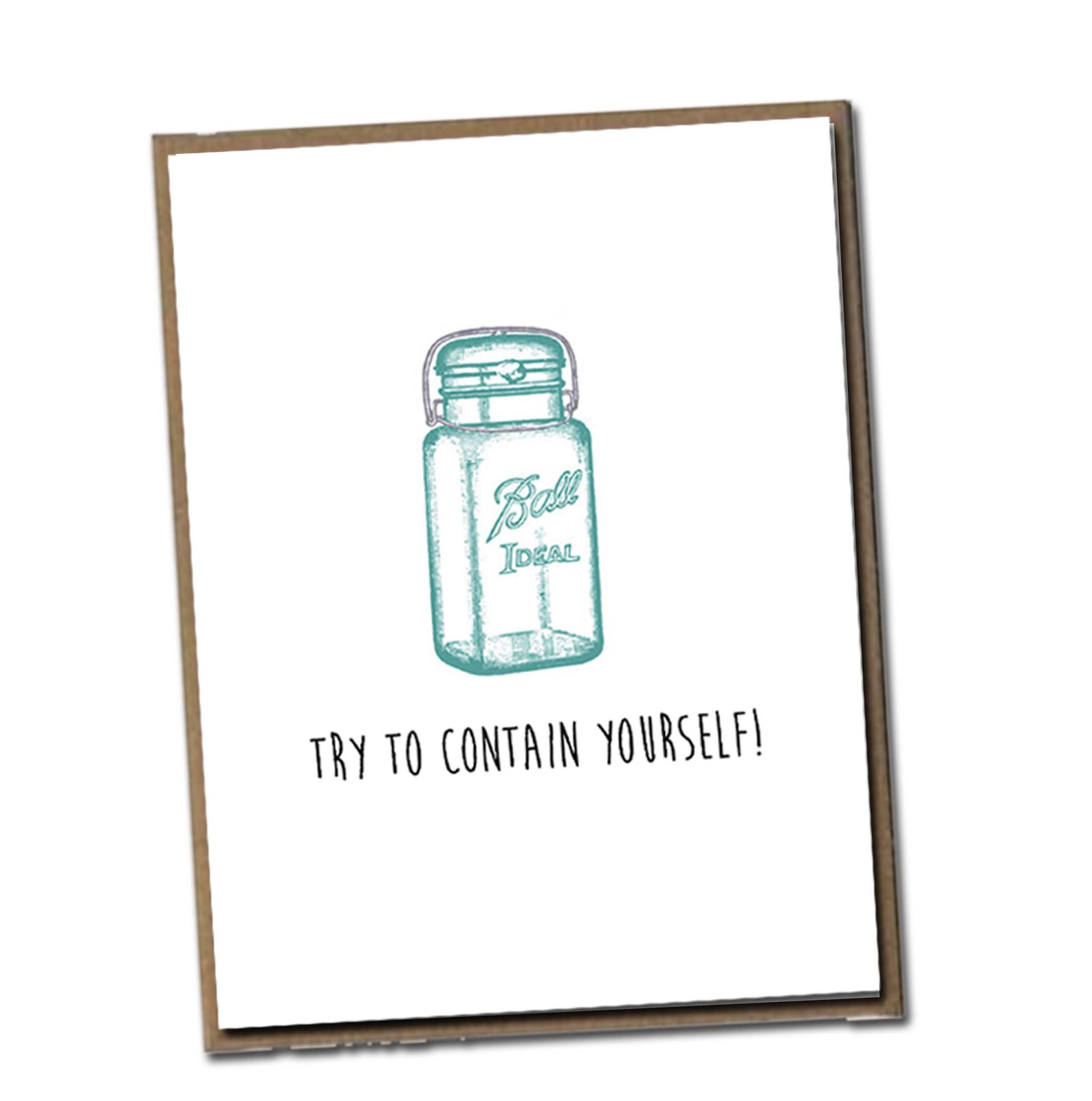 Try to Contain Yourself Classic Linen Series Greeting Card | Etsy