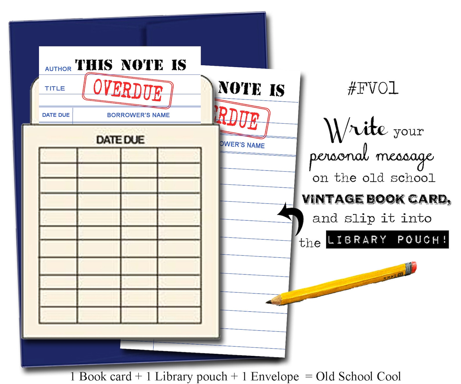 This Note is Overdue. Book Themed Greeting Card With a Vintage - Etsy