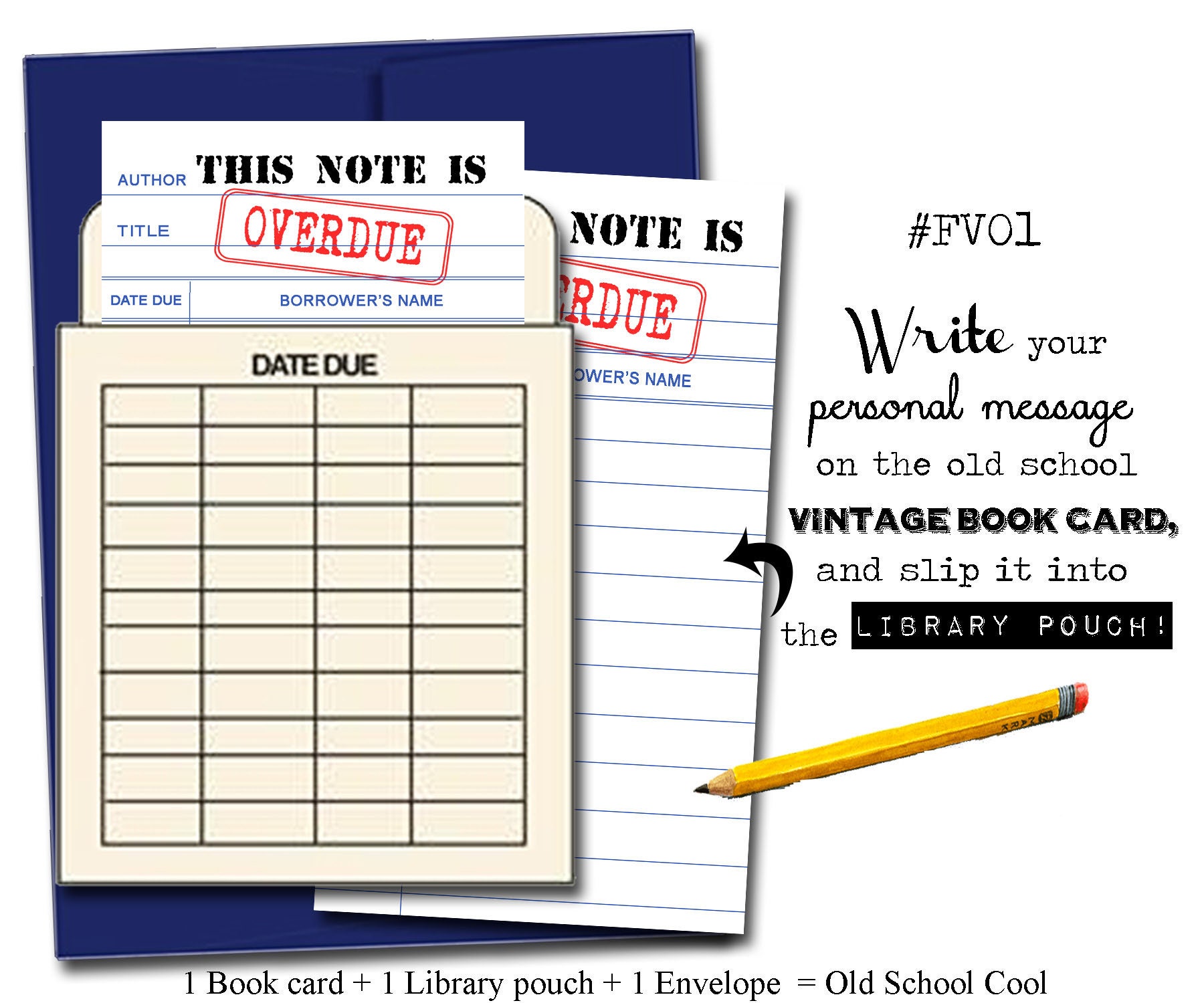 This Note is Overdue. Book Themed Greeting Card With a Vintage - Etsy