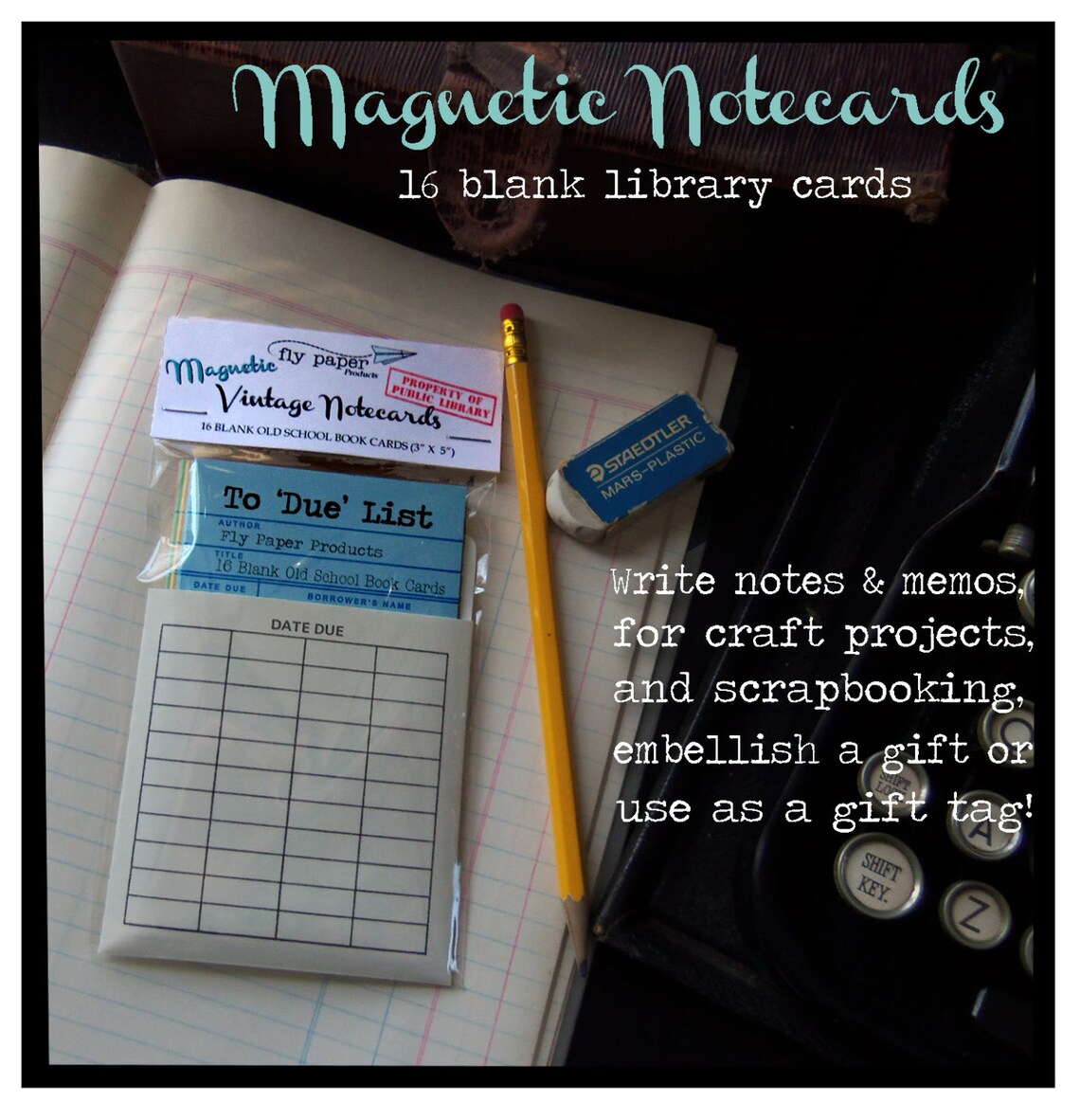 Magnetic Memo Vintage Library Book Cards 25 Assorted | Etsy