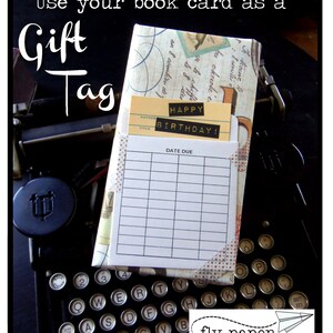 Happy Birthday! Book Themed Greeting Card With a Vintage Library Pocket ...