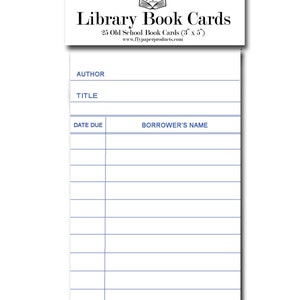 25 Assorted Rainbow Color or White Library Cards - Etsy