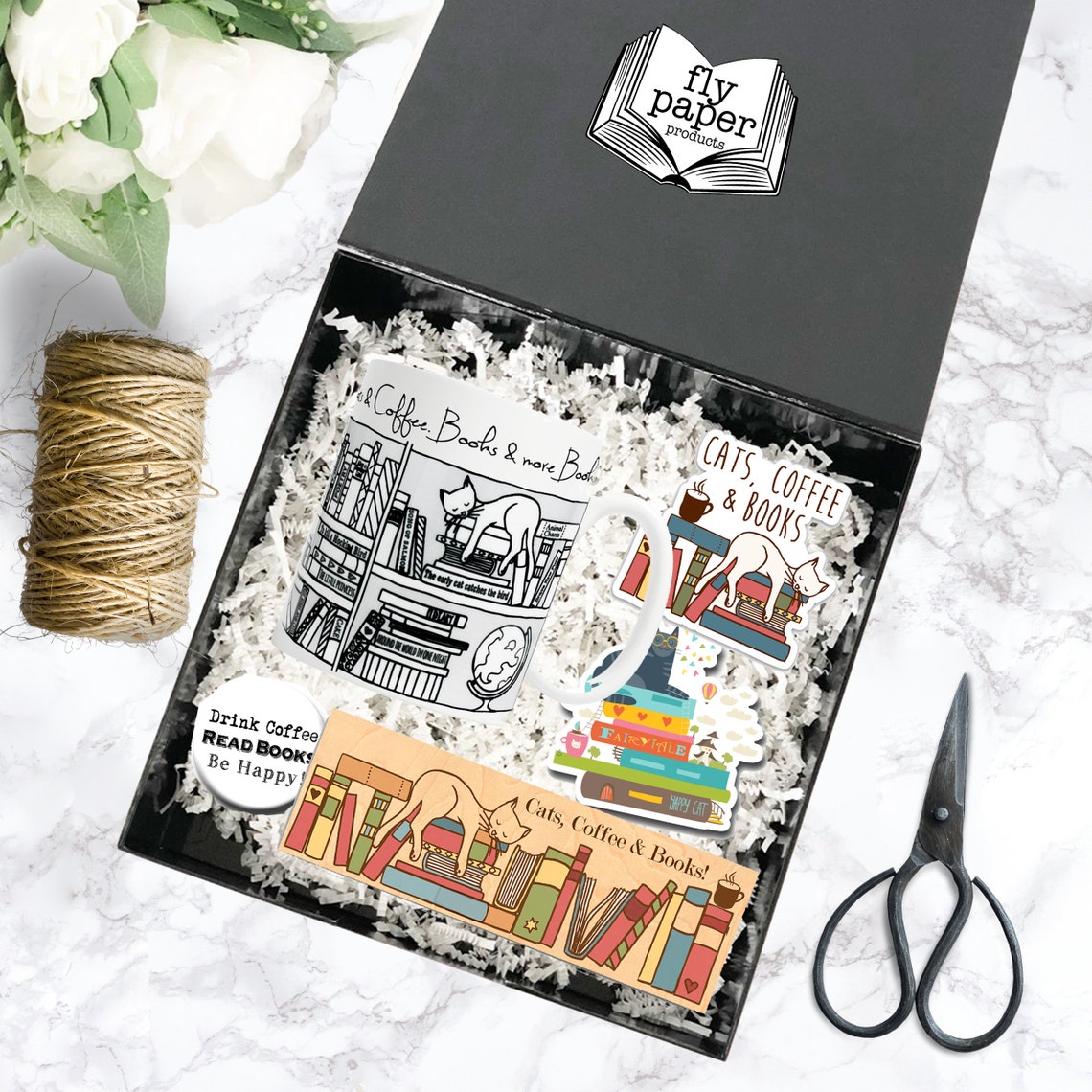 Cats Coffee & Books Gift Set Gifts for Cat Lovers Gifts - Etsy