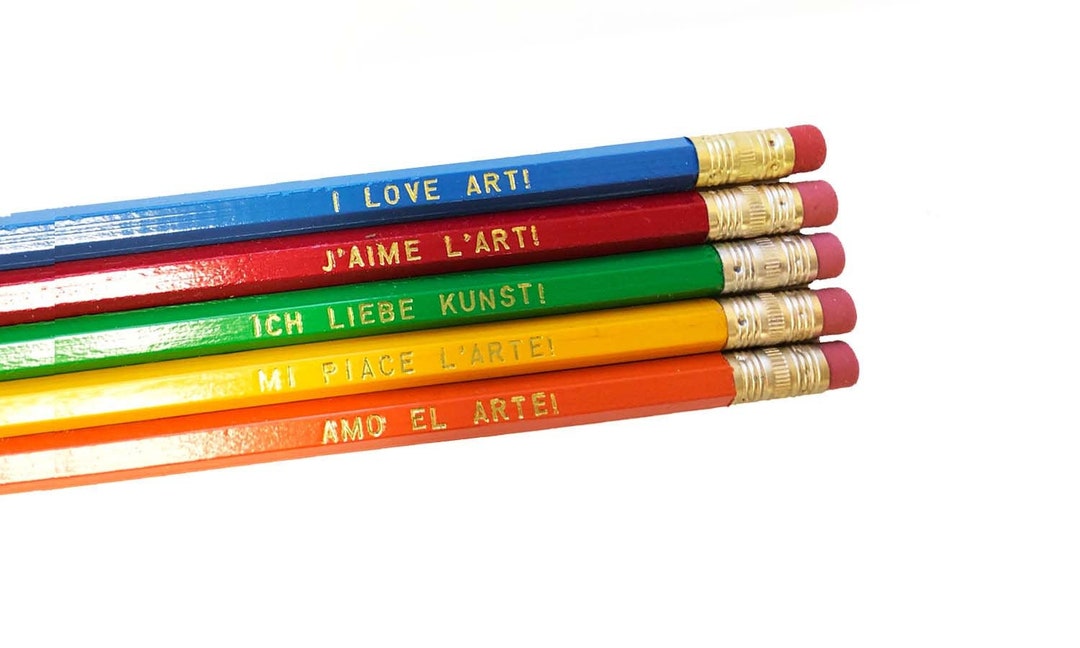 I Love Art! Language Pencils - Art and Museum Lover Gift - Artist ...