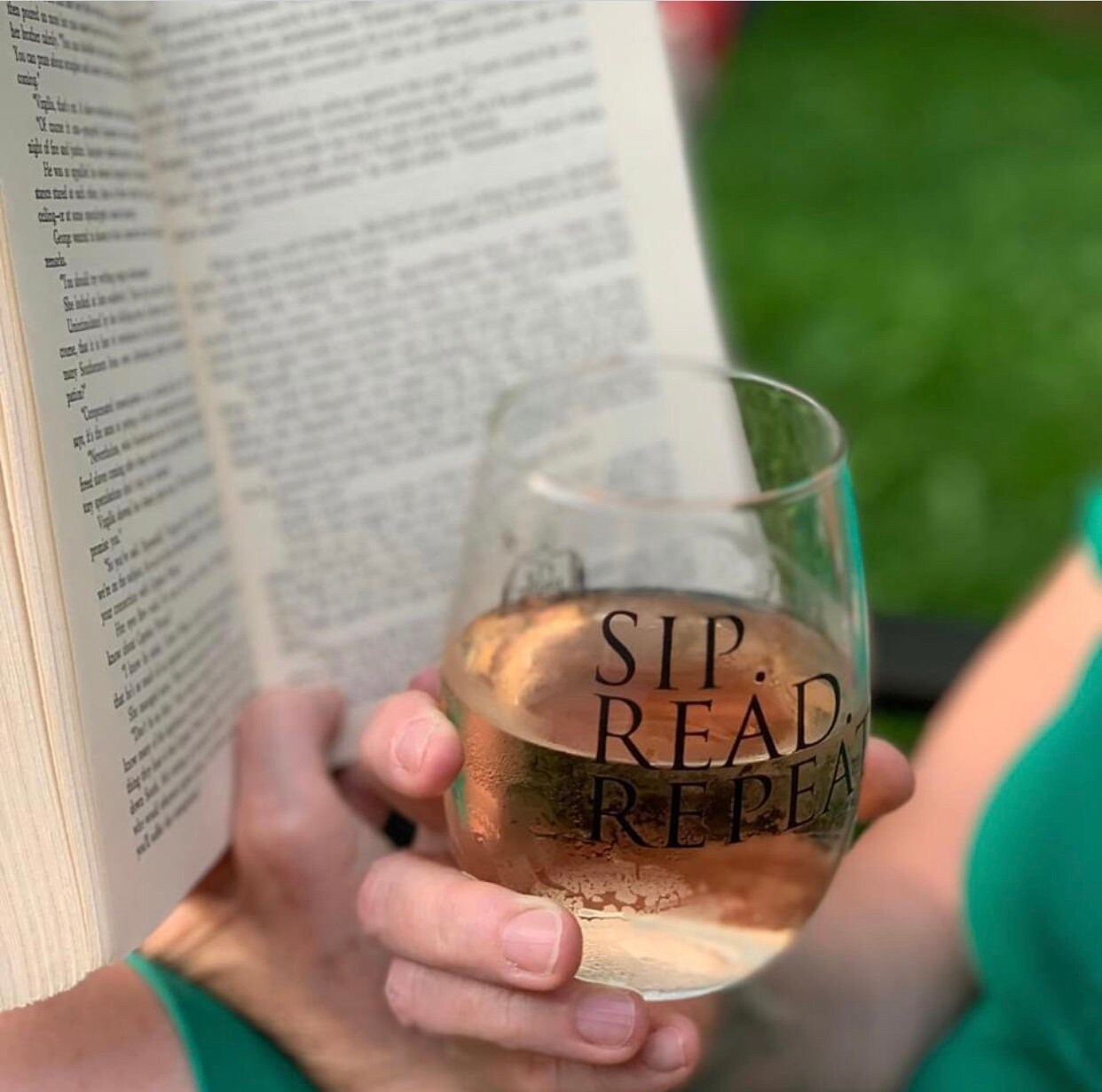 Sip. Read. Repeat. 15oz Stemless Wine Glass Gifts for | Etsy