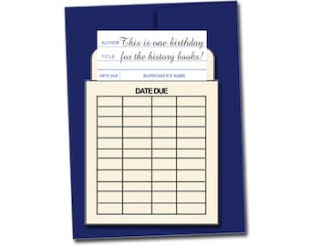 Happy Birthday Book Themed Greeting Card With a Vintage | Etsy