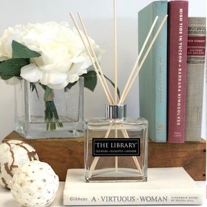 The Library 7oz Reed Diffuser Old Books Eucalyptus Lavender Book Lover ...
