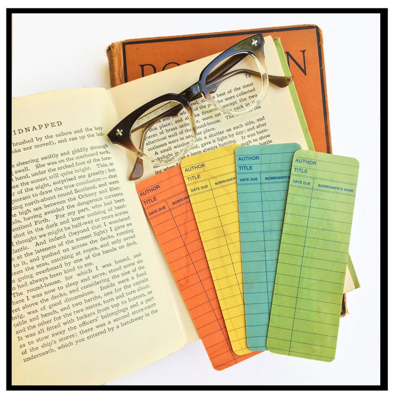 Library Book Card Design in Salmon - Wooden Maple Bookmark - Eco ...
