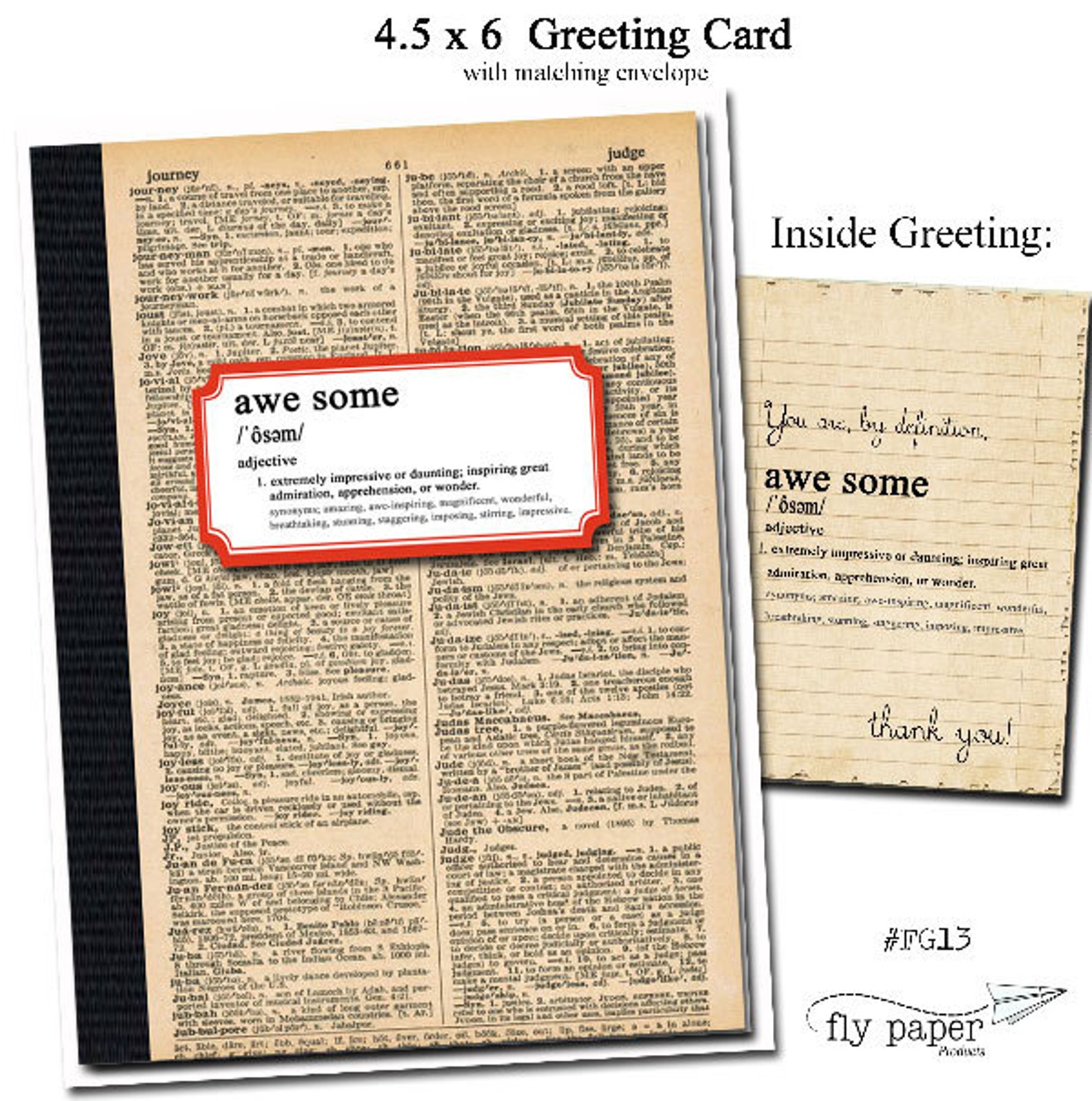 You Are by Definition Awesome Grammar Themed Thank You - Etsy